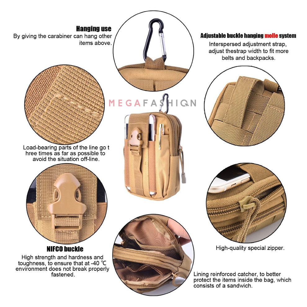 Multifunctional outdoor sports and mobile phone bag Black At Megafashion